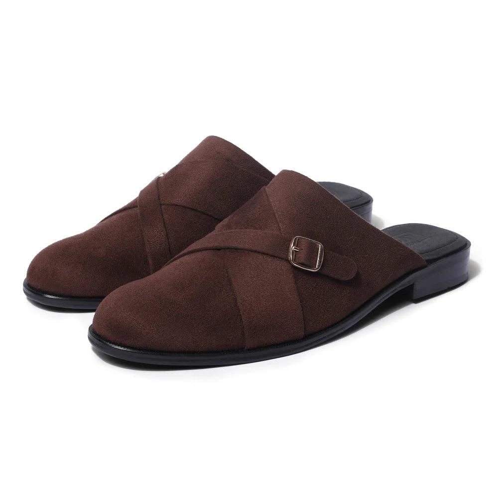 Buy Mason Brown Suede Mules Premium Vegan Leather Shoes