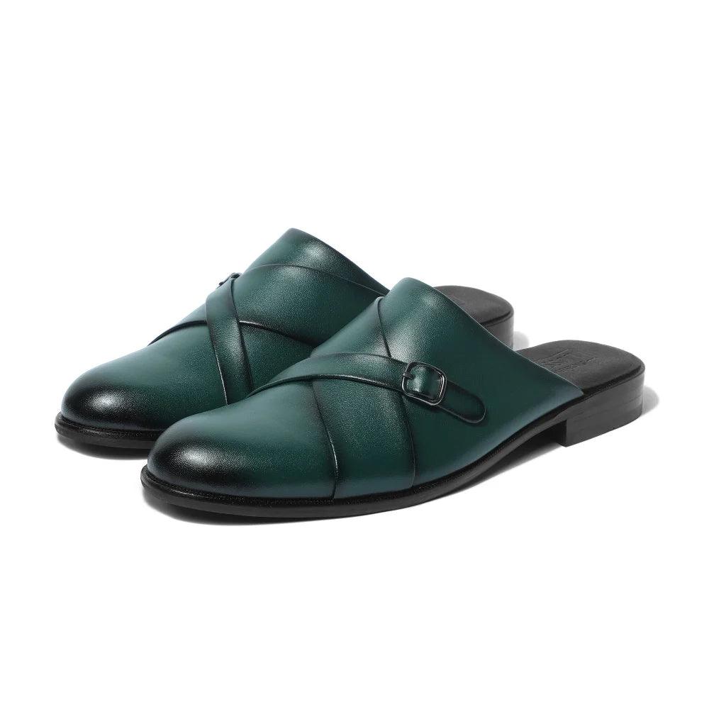 Buy Mason Green Single Monk Mules Premium Vegan Leather Shoes