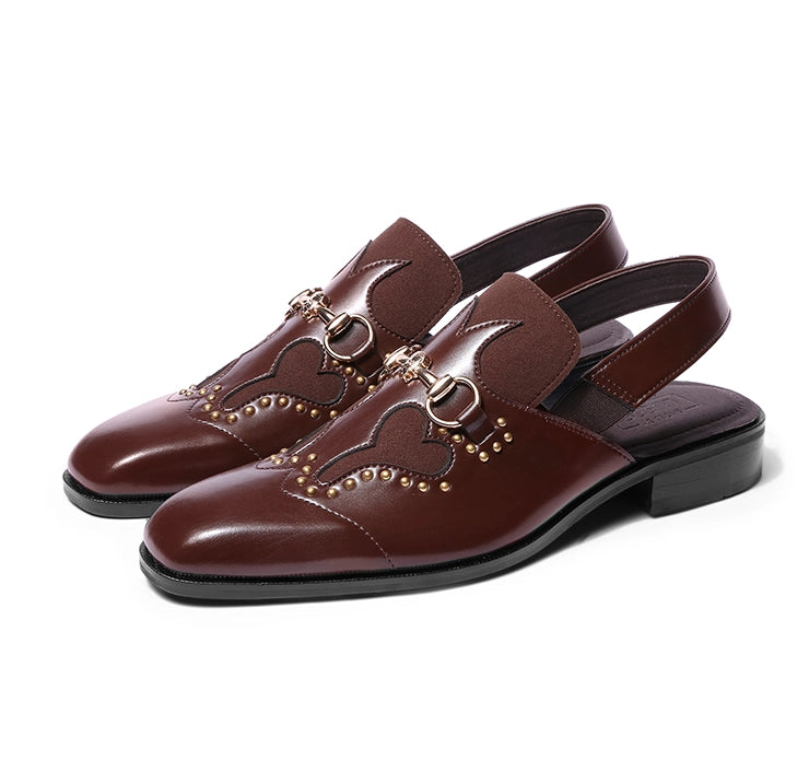 Reva - Dark Tan Rivet Sandal